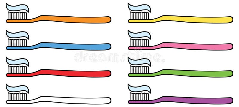 Colorful Toothbrush Clipart Set Stock Vector - Illustration of ...