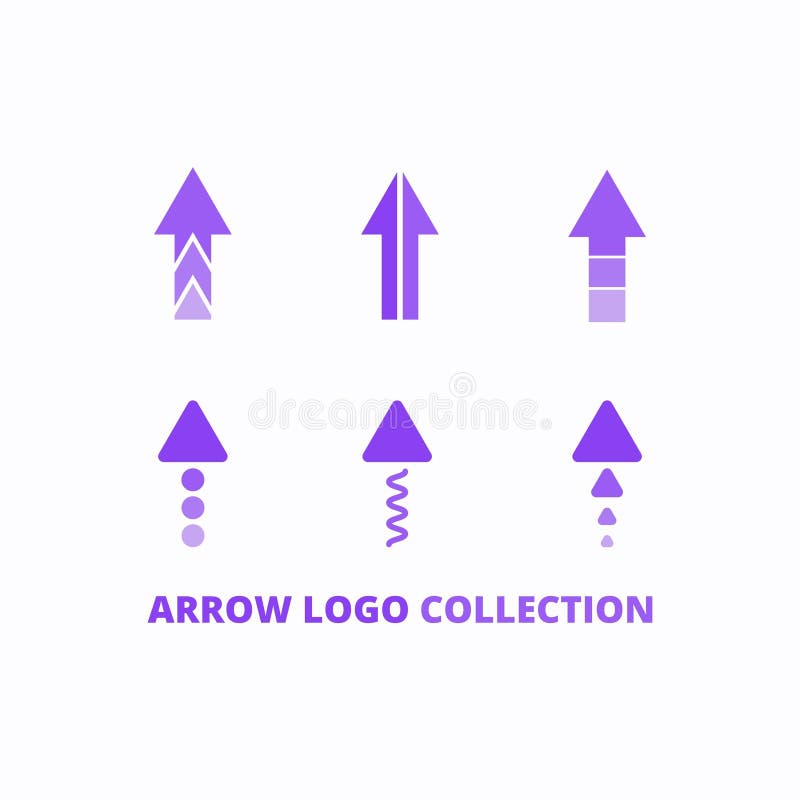 Purple Color Arrow Logo Collection Stock Vector - Illustration of ...
