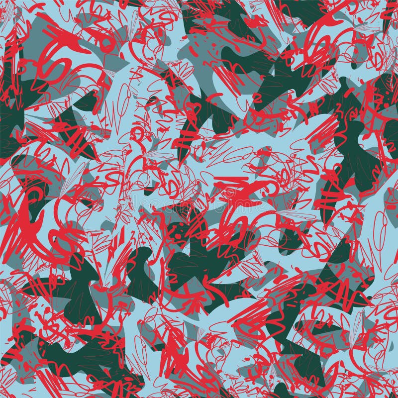 Urban Colorful Abstract Seamless Pattern with Chaotic Shapes and Lines ...