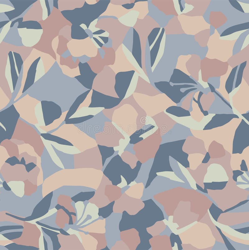 Vector Flower Layers Illustration Seamless Repeat Pattern Stock Vector ...
