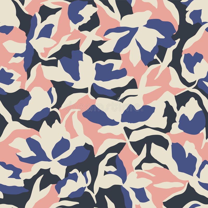 Vector Flower Layers Illustration Seamless Repeat Pattern Stock Vector ...