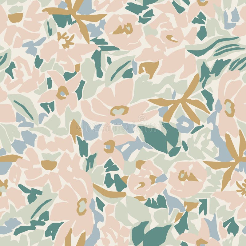 Vector Flower Layers Illustration Seamless Repeat Pattern Stock Vector ...