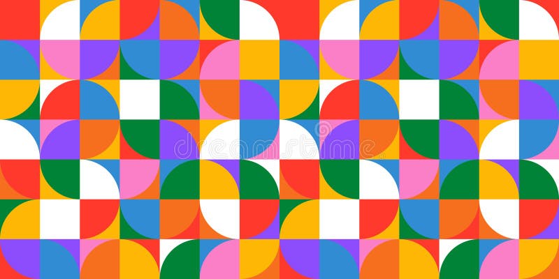 Fun Colorful Geometric Shape Doodle Seamless Pattern Stock Vector ...