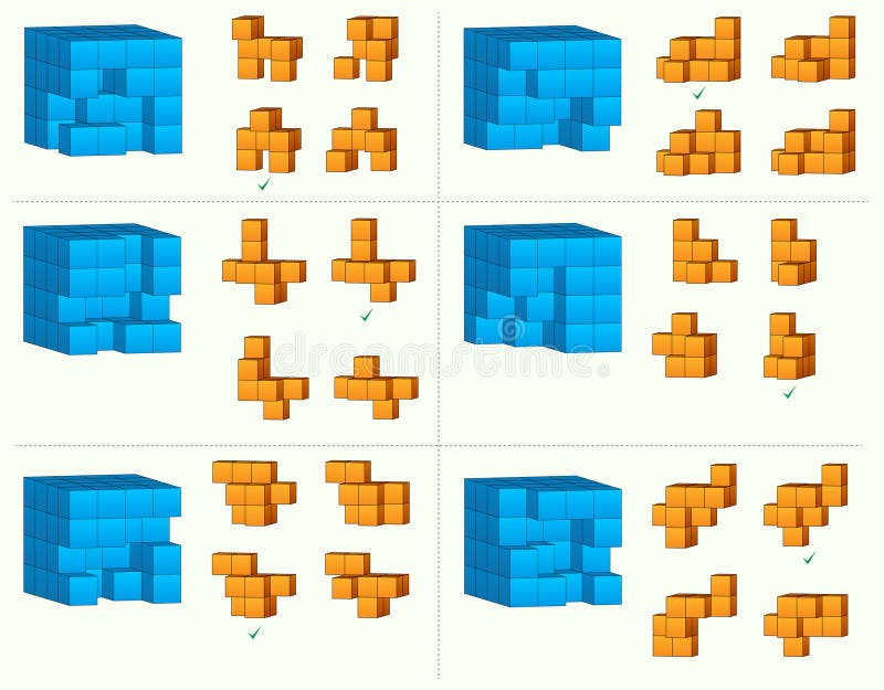 Which Set of Cubes Corresponds To the Missing Part of the Object on the ...