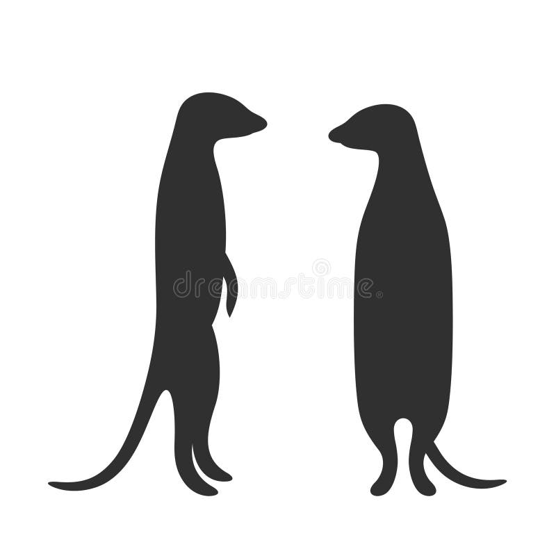 Meerkat Silhouette, Meerkat Silhouette Set, Stock Illustration ...