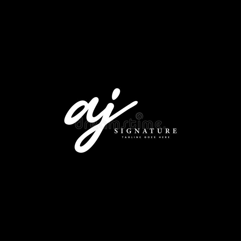 A, J, AJ Initial Letter Handwritten and Signature Vector Image Logo ...