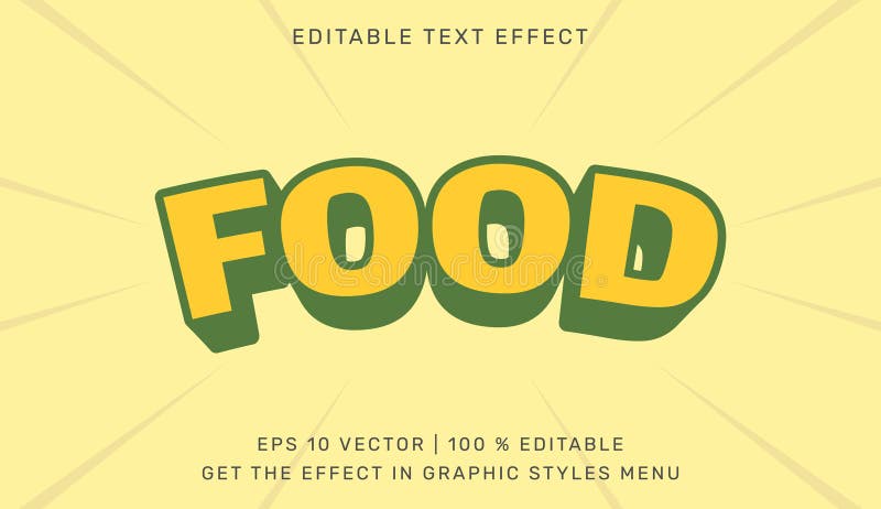Food Editable Text Effect Template Stock Vector - Illustration of ...
