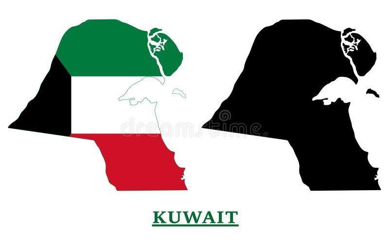 Kuwait National Flag Map Design Stock Vector - Illustration of culture ...