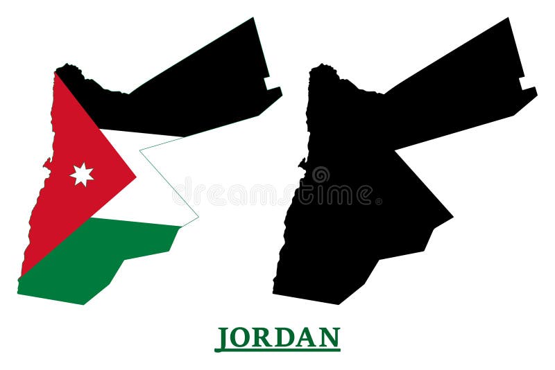 Jordan National Flag Map Design Stock Vector - Illustration of ...