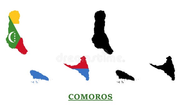 Comoros National Flag Map Design Stock Vector - Illustration of ...