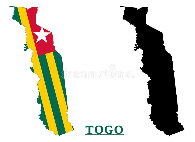Togo National Flag Map Design Stock Vector - Illustration of topography ...
