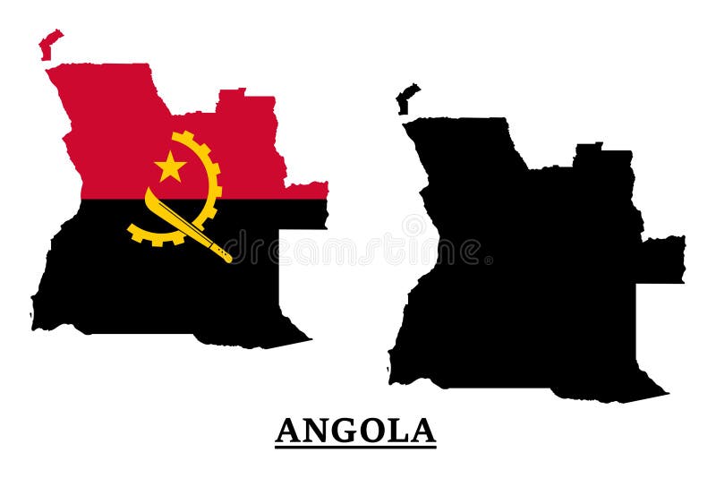 Angola National Flag Map Design Stock Vector - Illustration of location ...