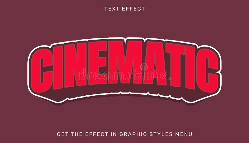 Editable Cinematic Text Effect in 3d Style Stock Vector - Illustration ...