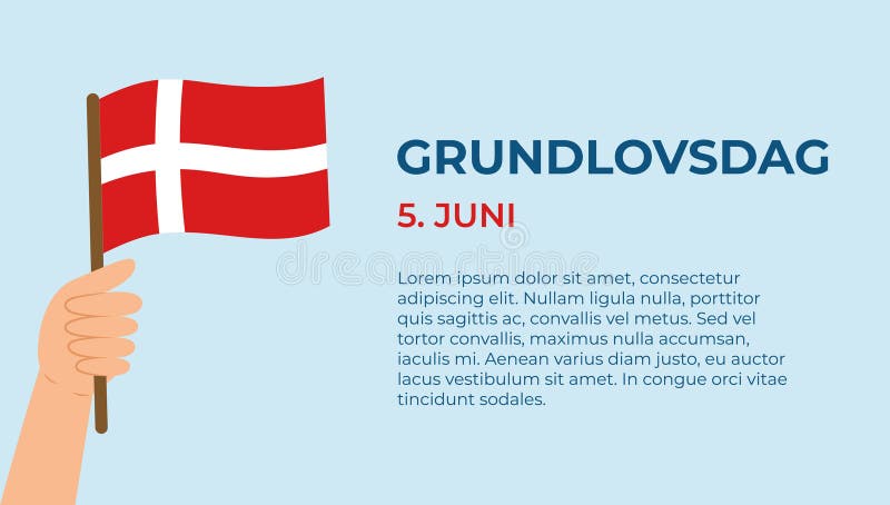 Denmark Constitution Day (Grundlovsdag) Banner. Template with a Hand ...