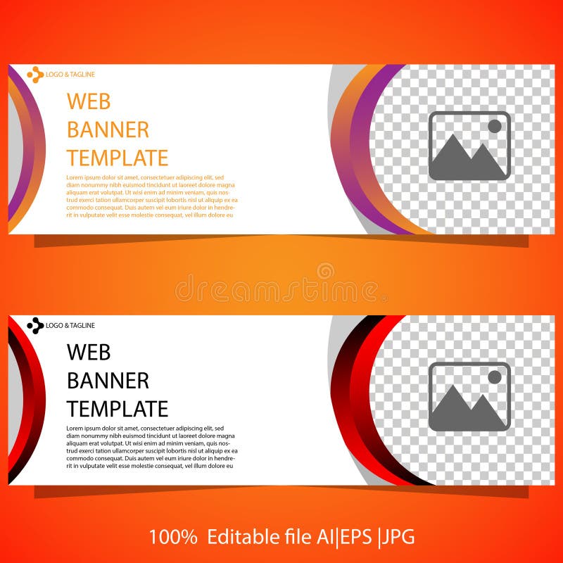 Website Banner Template is Fully with Color, Text, Social Media, Banner ...