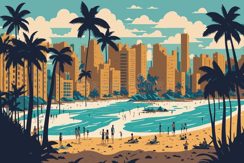 Beach in the City, Summer on the Beach in the City, City Beach Stock ...