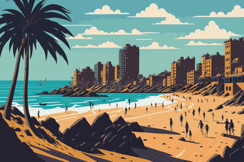 Beach in the City, Summer on the Beach in the City, City Beach Stock ...