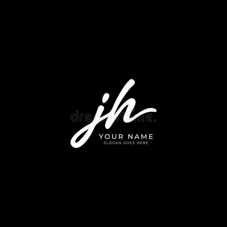 J, H, JH Initial Letter Handwritten and Signature Vector Image Logo ...