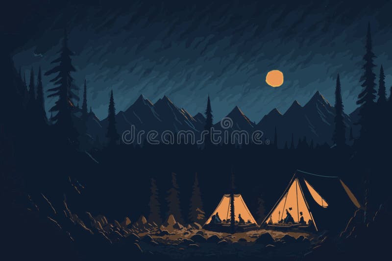 Camp at Night, Camping in Nature, Camping in the Forest, Camp in the ...