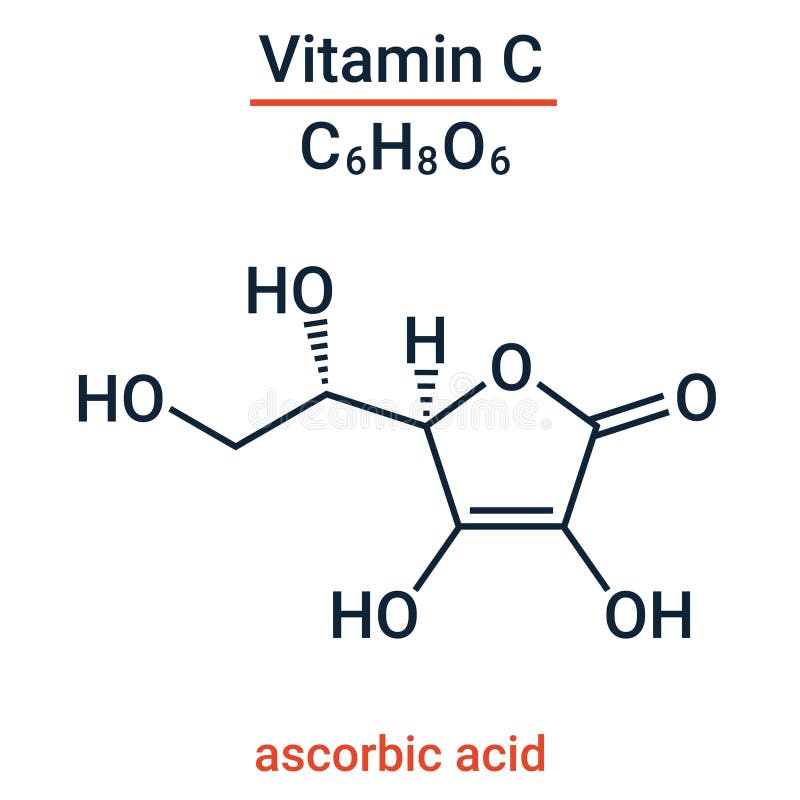 Vitamin C. Structural Chemical Formula Stock Vector - Illustration of ...
