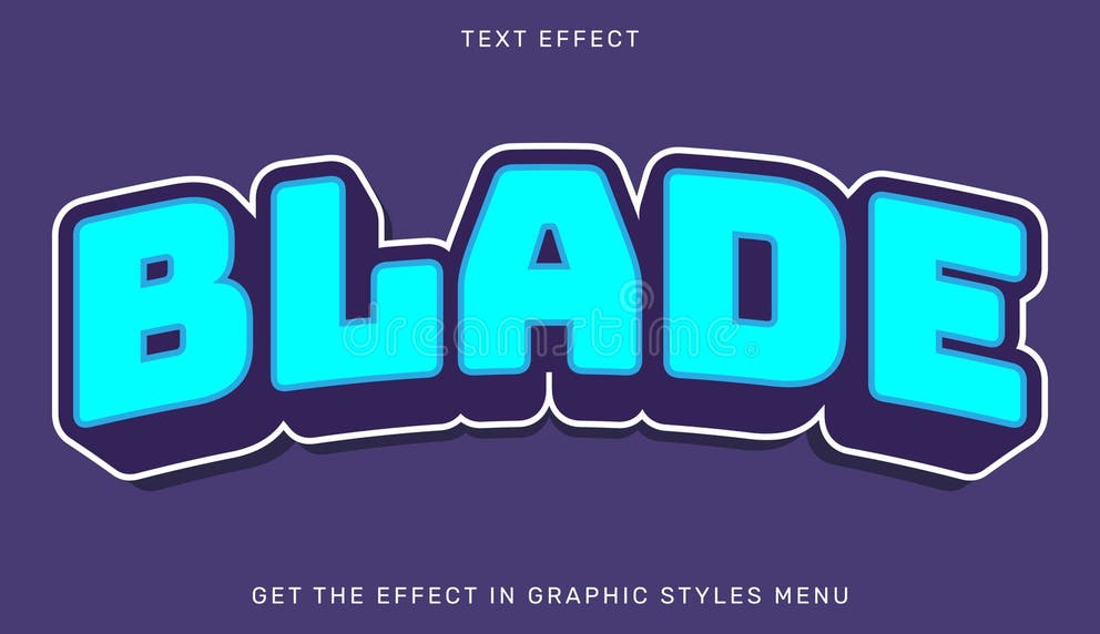 Editable Blade Text Effect in 3d Style Stock Vector - Illustration of ...