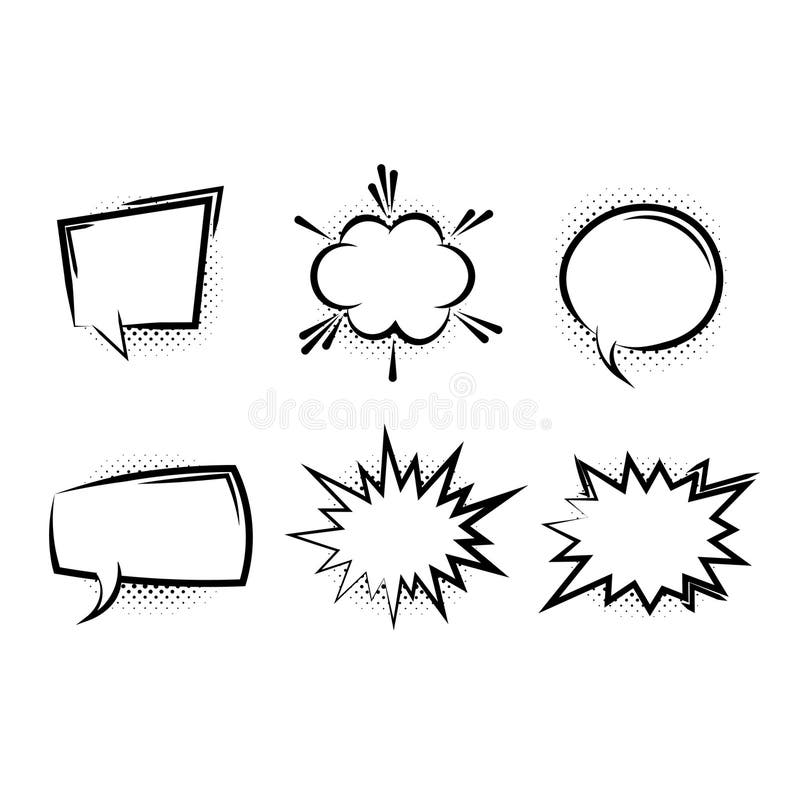 Blank Comic Speech Bubbles. Cartoon Comics Talking and Thought Bubbles ...
