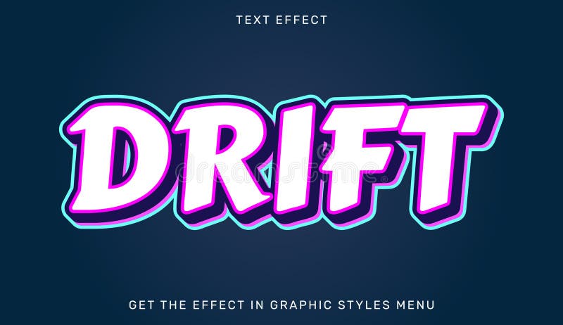 Drift Text Effect in 3d Style Stock Vector - Illustration of ...