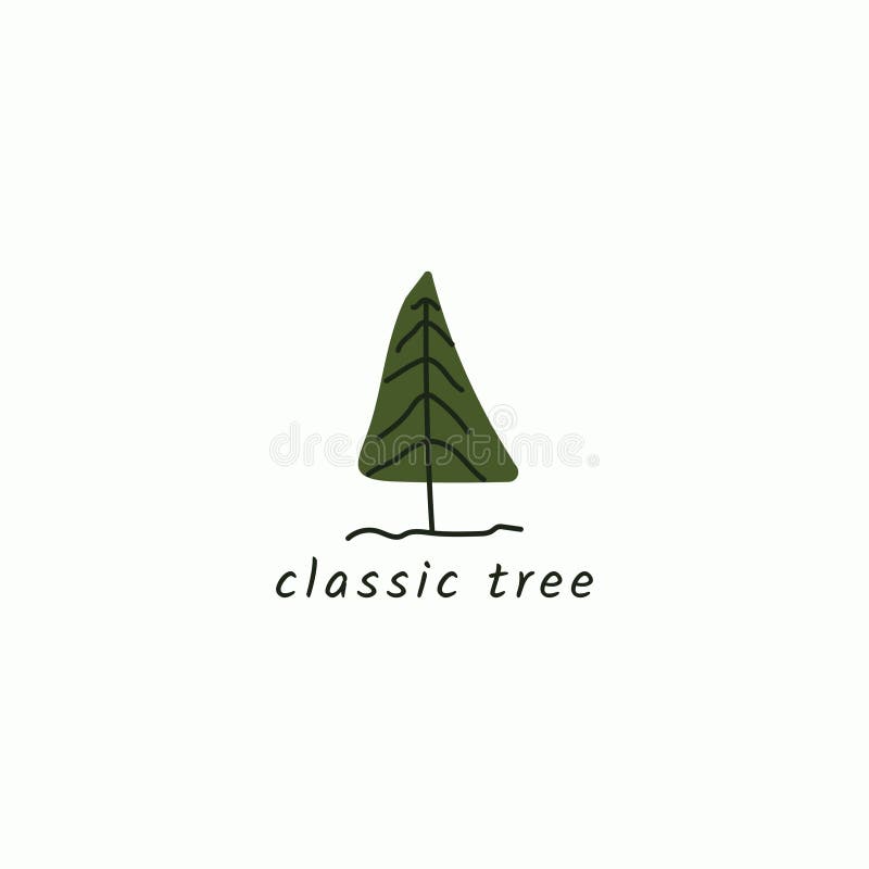 Minimalist Tall Green Tree Logo Stock Vector - Illustration of tall ...