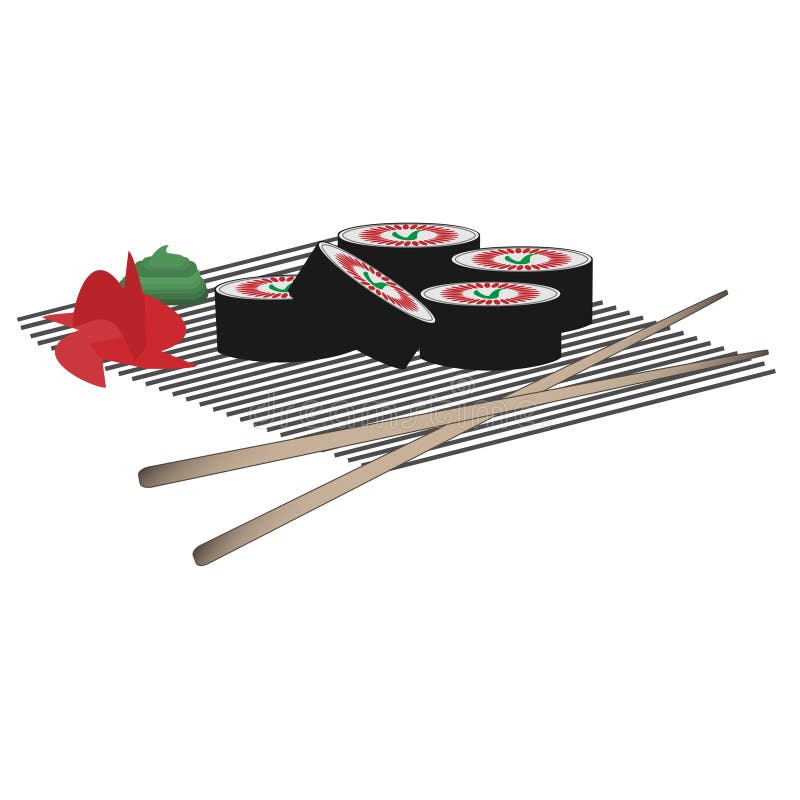 Snack Logo for a Sushi Restaurant. Japanese Menu: Sushi, Wasabi, Ginger ...