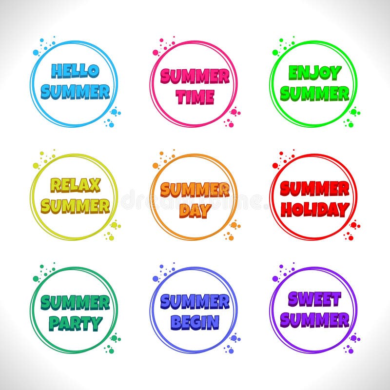 Vector Illustration of Colorful Hello Week Days Text in a Circle, Icon ...