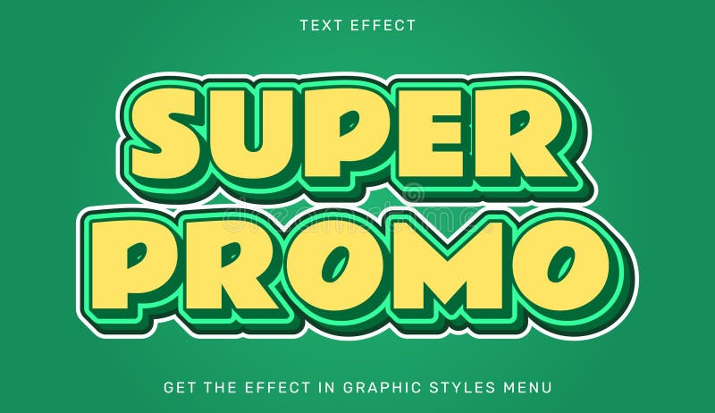 Super Promo Editable Text Effect in 3d Style Stock Vector ...