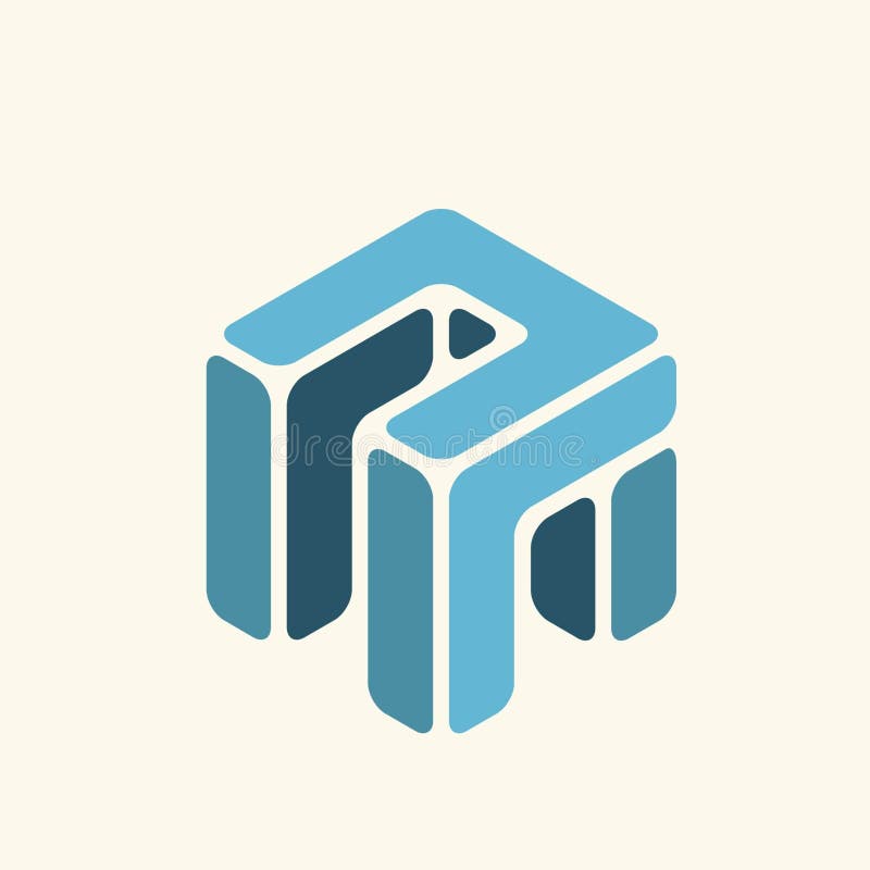 Geometric 3d Construction Logo. Deco Design and Architecture Icon ...