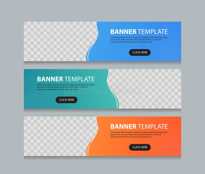 Set of Horizontal Web Banner Design Templates. Business Finance ...