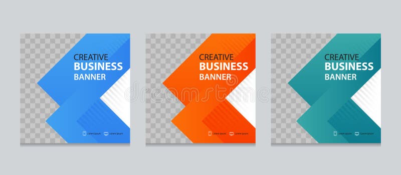 Set of Editable Square Business Web Banner Design Template. Stock ...