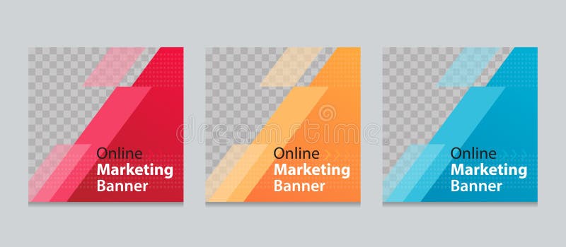 Set of Editable Square Business Web Banner Design Template. Stock ...