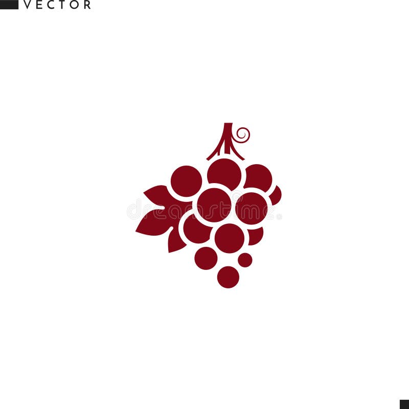 Red Grape Icon. Abstract Fruit Vector Stock Vector - Illustration of ...