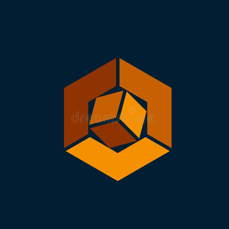 Geometric 3d Cube Construction Logo. Deco Design, Technology and ...