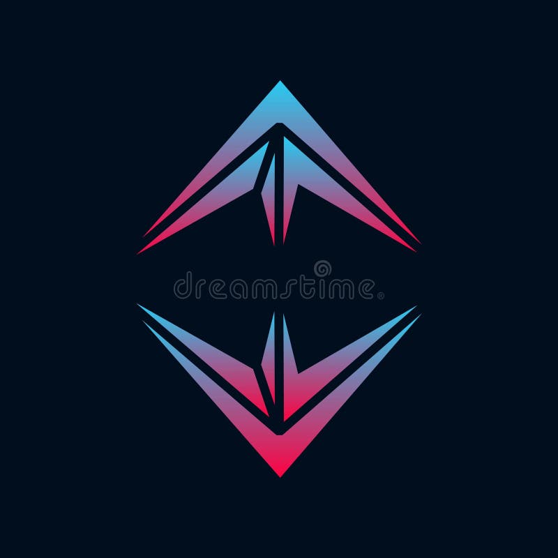 Geometric Arrow Logo with Triangles. Abstract Bold Symbol. Stock Vector ...