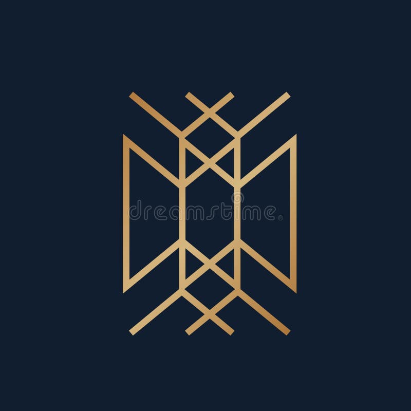 Ornamental Design Geometric Logo. Intertwined Lines Filigree Pattern ...