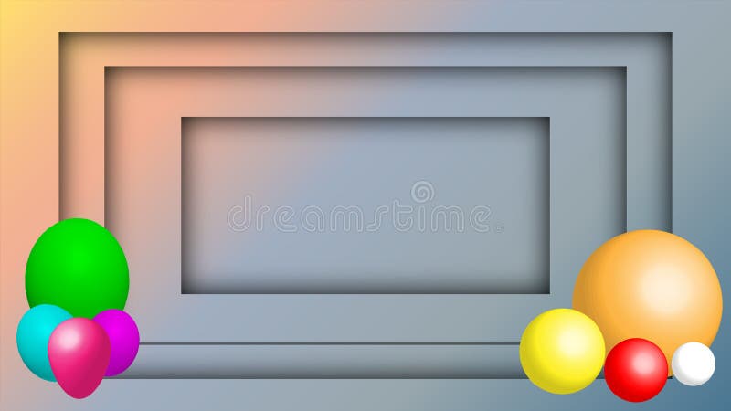 Sky Pastel Gradient Glow Shadow Layers with 3D Balls and Balloon. Stock ...