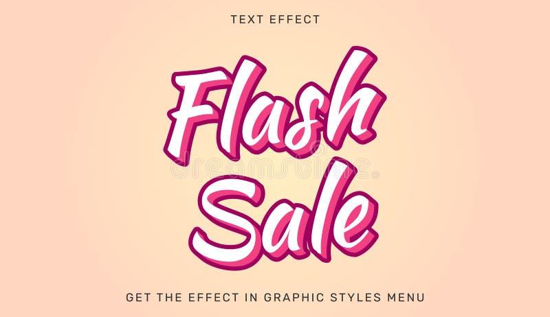 Flash Sale Editable Text Effect in 3d Style Stock Vector - Illustration ...