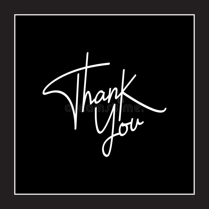 Thank You Card in Handwritten Signature Style Stock Vector ...