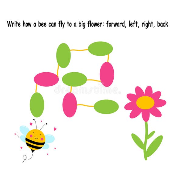 Educational Kids Game. Left, Right, Forward, Back. Vector Stock Vector ...