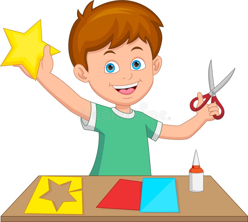 Kids Making Crafts Stock Illustrations – 394 Kids Making Crafts Stock ...