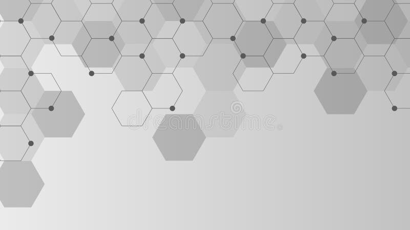 Abstract Hexagon Pattern with Glowing Particle Stock Vector ...