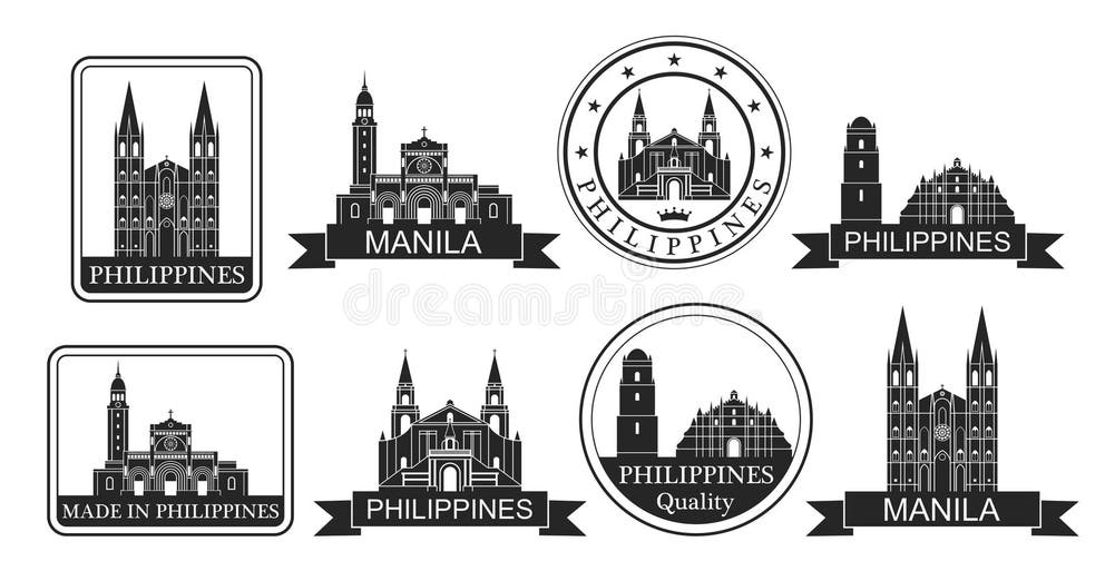 Philippines Set. Isolated Philippines on White Background Stock Vector ...