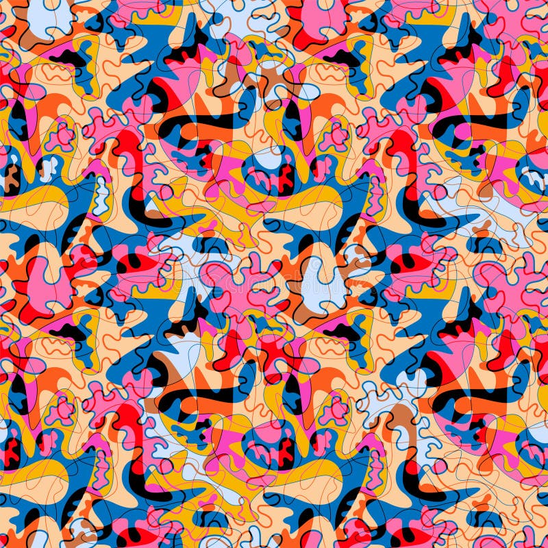 Abstract Urban Vector Seamless Artwork with Surreal Pattern Stock ...