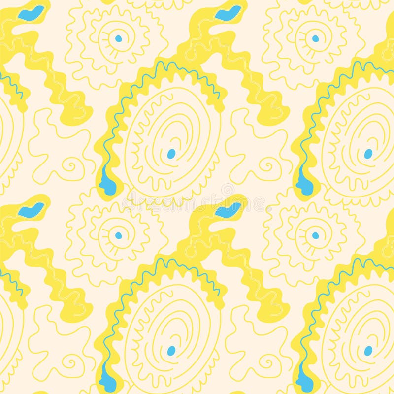 Abstract Surreal Seamless Colorful Artwork with Hand Drawn Patterns ...