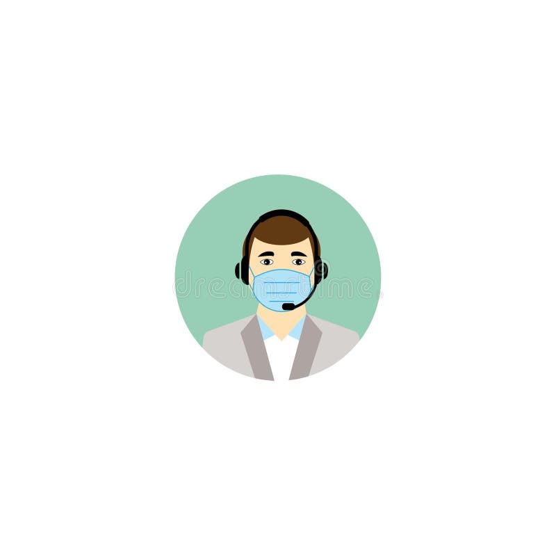 Call Center Operator, Customer Service Person Headset Icon. Stock ...