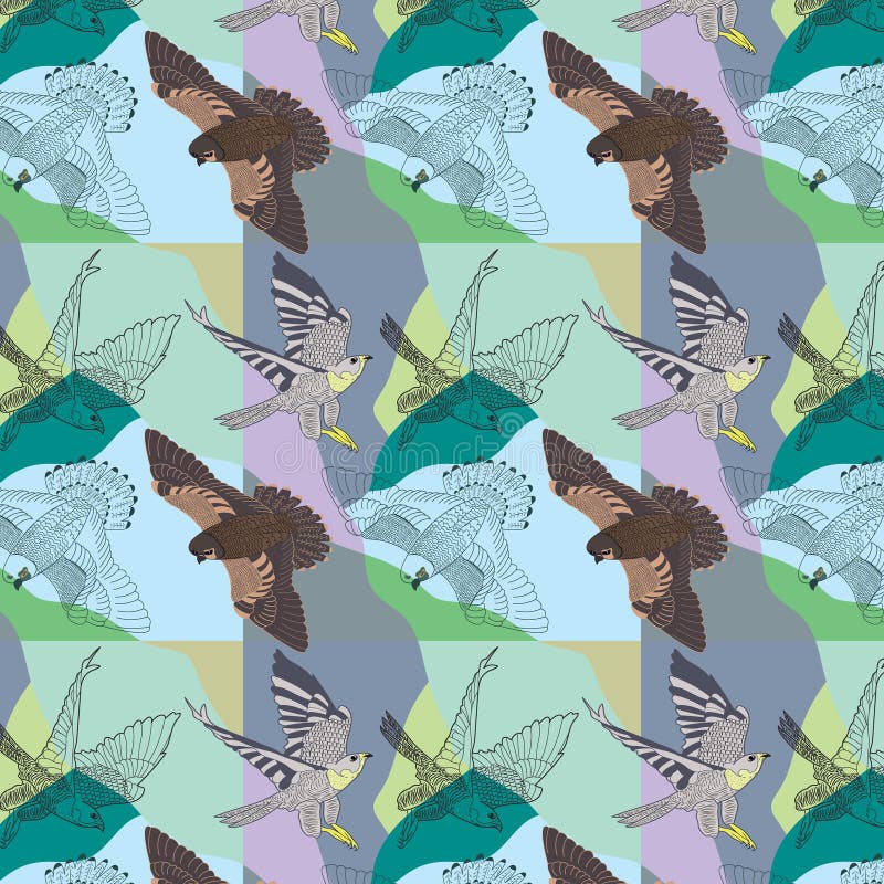 Wild Birds Vector Repeat Pattern Stock Vector - Illustration of ...